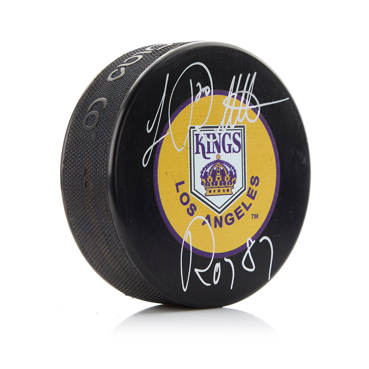 AJ Sports | Luc Robitaille Signed Los Angeles Kings Rookie Logo Puck with ROY Note