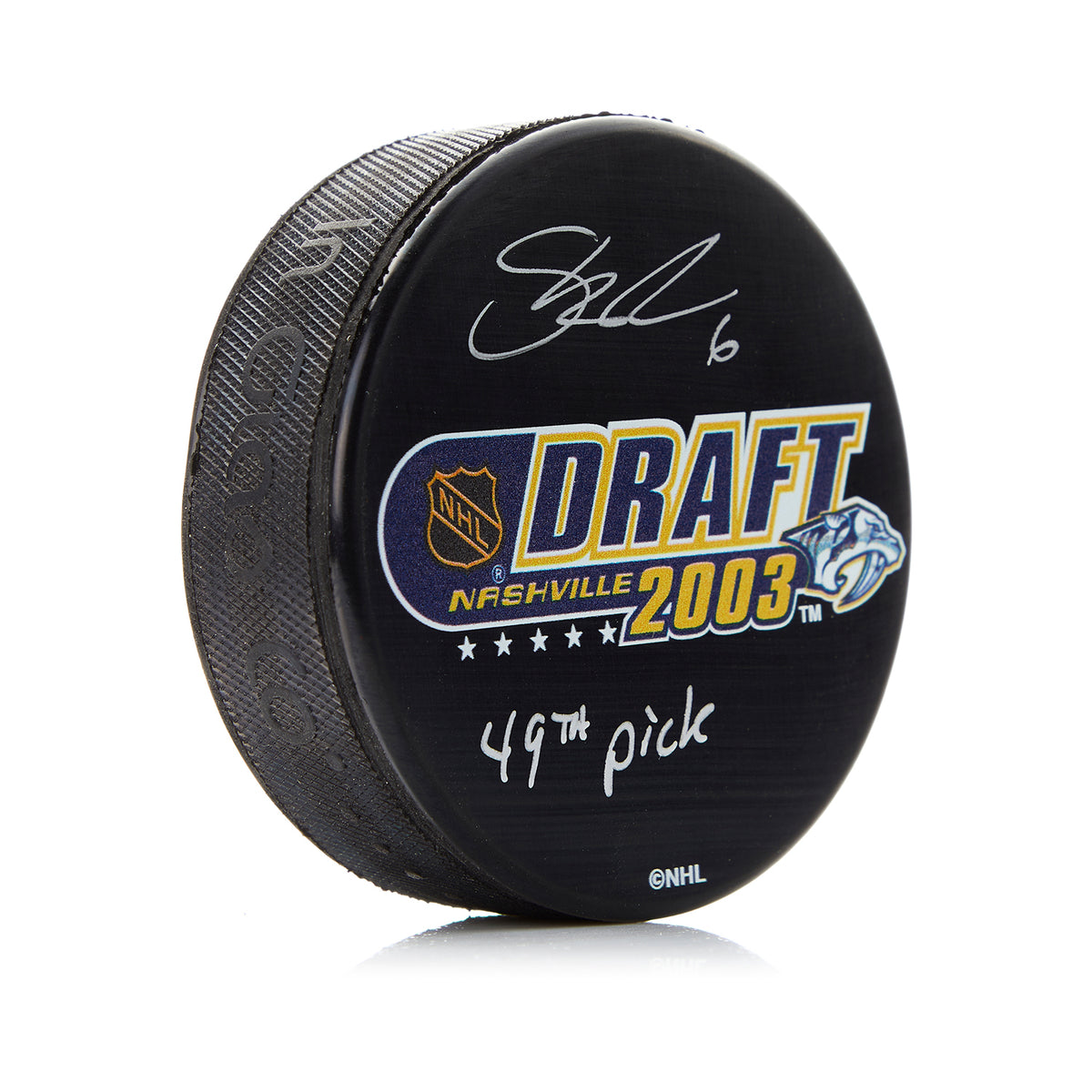 AJ Sports | Shea Weber Signed 2003 NHL Entry Draft Puck with 49th Pick Note