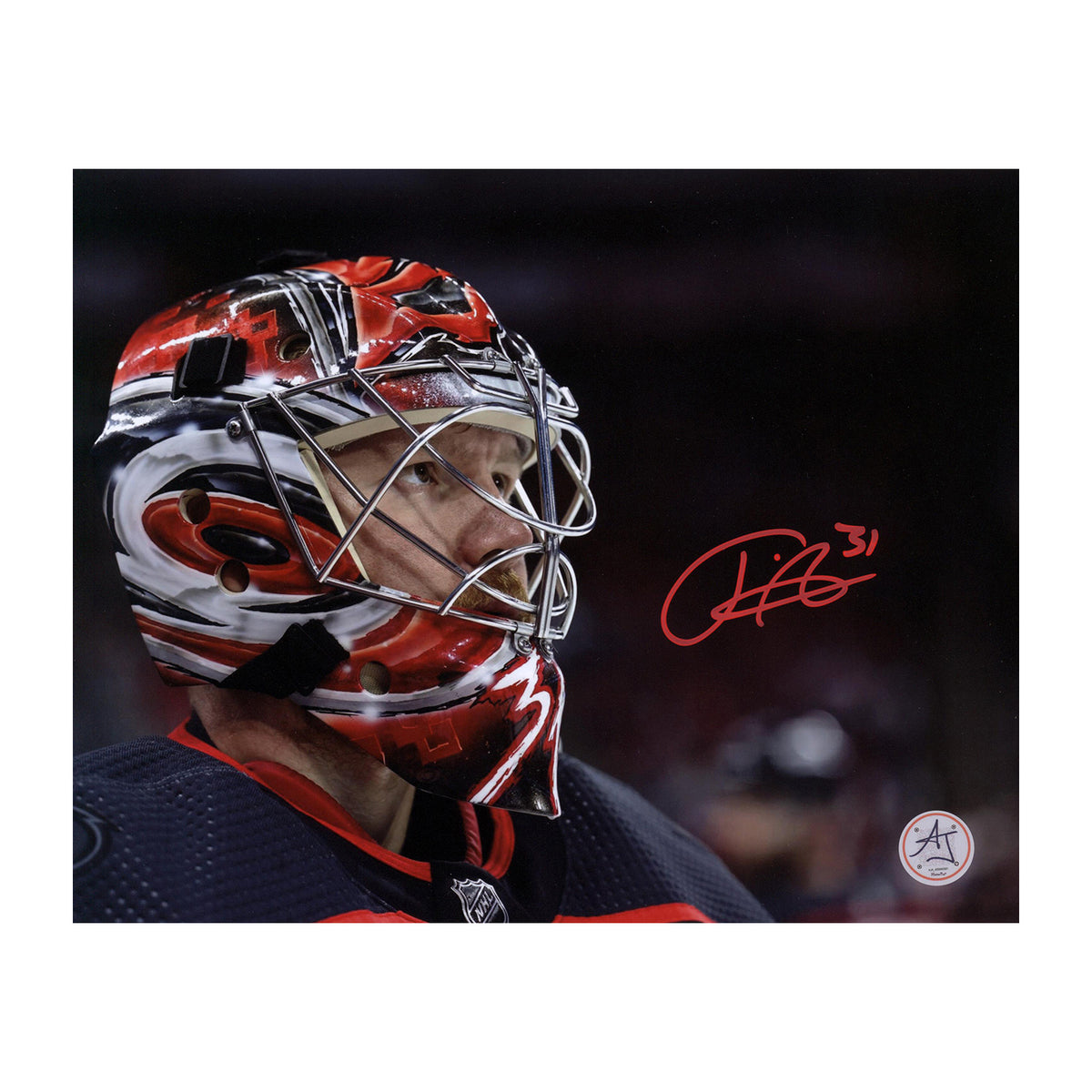 AJ Sports | Frederik Andersen Signed Carolina Hurricanes Mask Close-Up ...