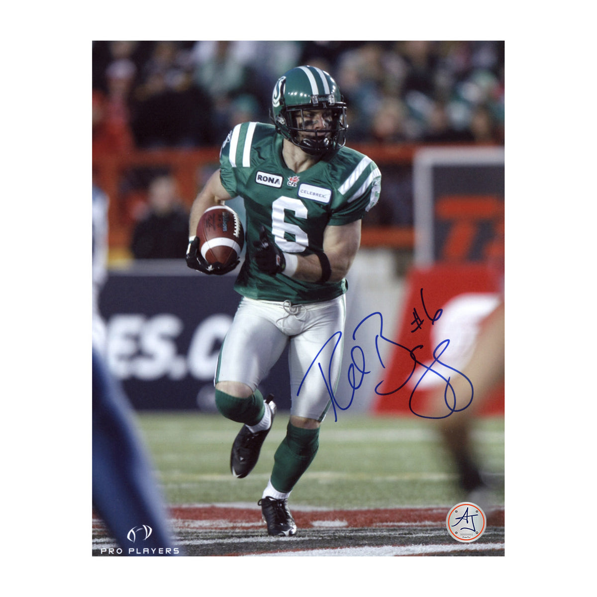 AJ Sports | Rob Bagg Autographed Saskatchewan Roughriders Football 8x10 ...