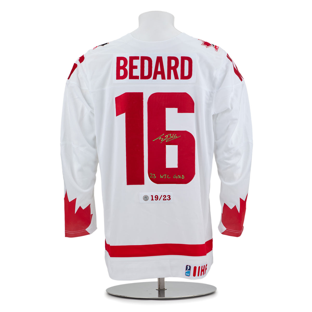 AJ Sports | Connor Bedard Team Canada Signed & Inscribed World Jr Gold ...