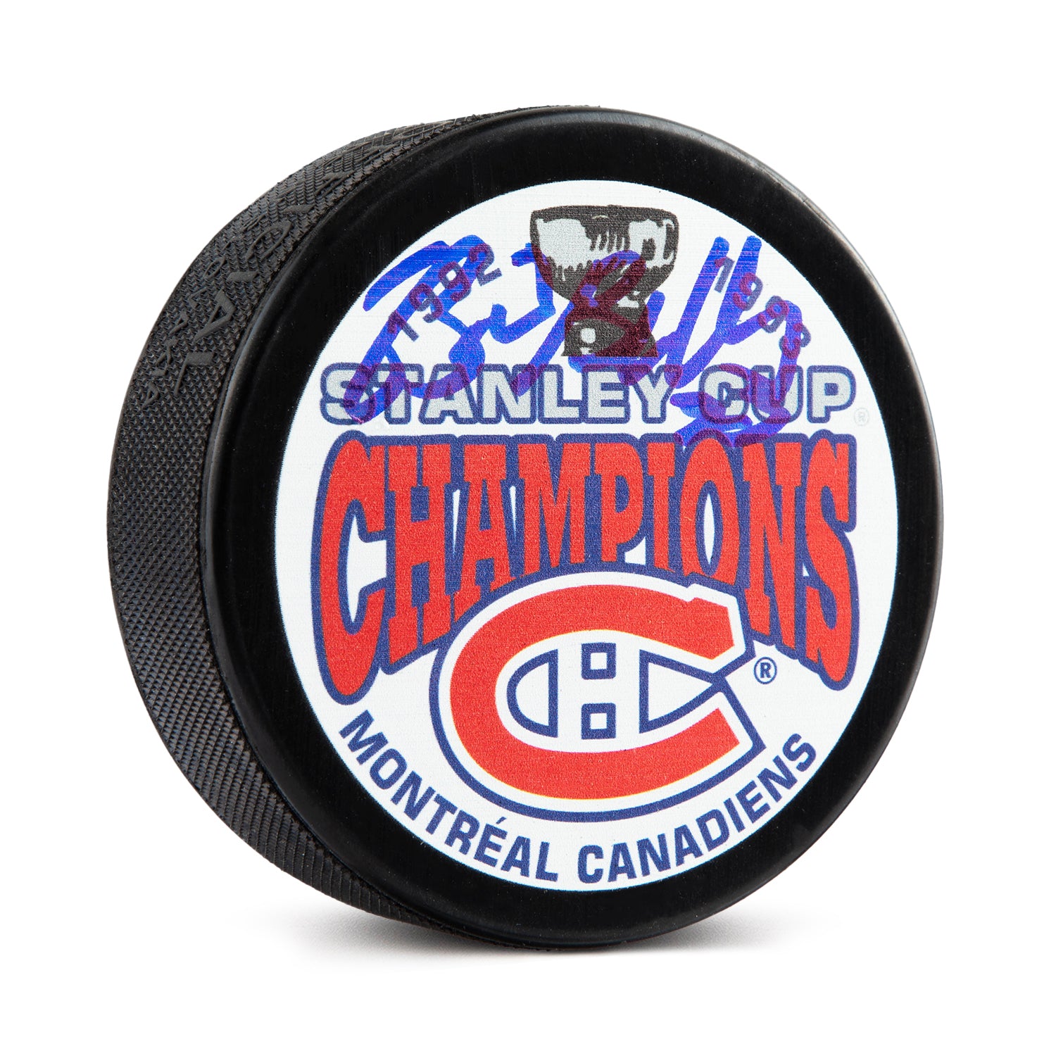 AJ Sports | Brian Bellows Signed Montreal Canadiens 1993 Stanley Cup Puck