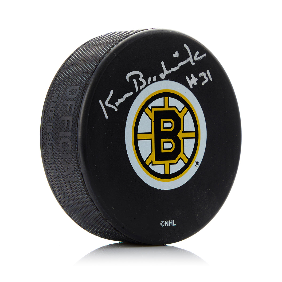 AJ Sports | Ken Broderick Boston Bruins Autographed Hockey Puck