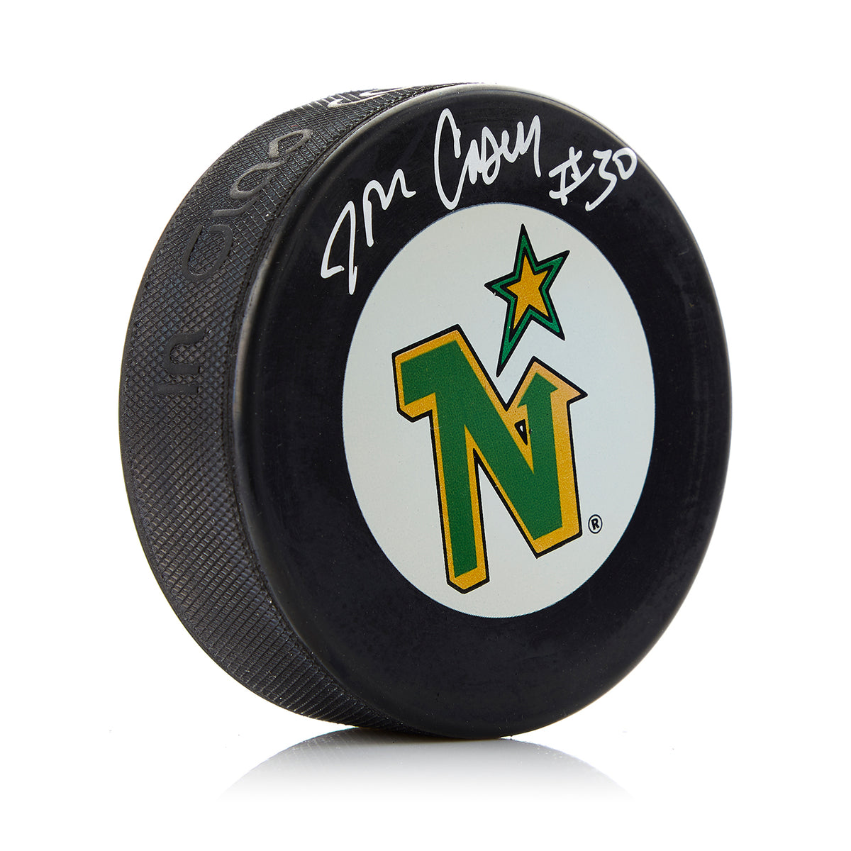 AJ Sports | Jon Casey Minnesota North Stars Autographed Hockey Puck