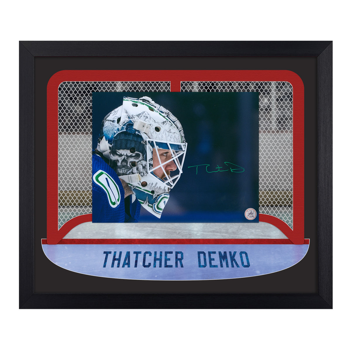 AJ Sports | Thatcher Demko Signed Vancouver Goalie Mask Between The ...