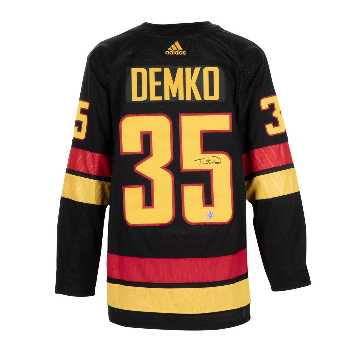 AJ Sports | Thatcher Demko Signed Vancouver Canucks Black Alt Retro ...