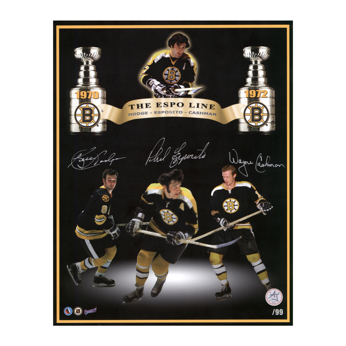 AJ Sports | Phil Esposito, Hodge & Cashman Signed Boston Bruins Collage ...