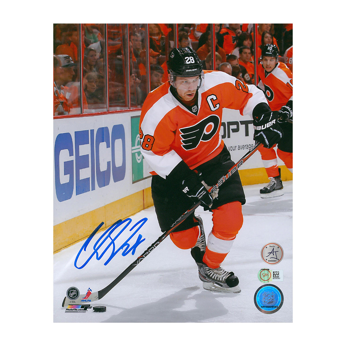 AJ Sports | Claude Giroux Autographed Philadelphia Flyers Puck Rush ...