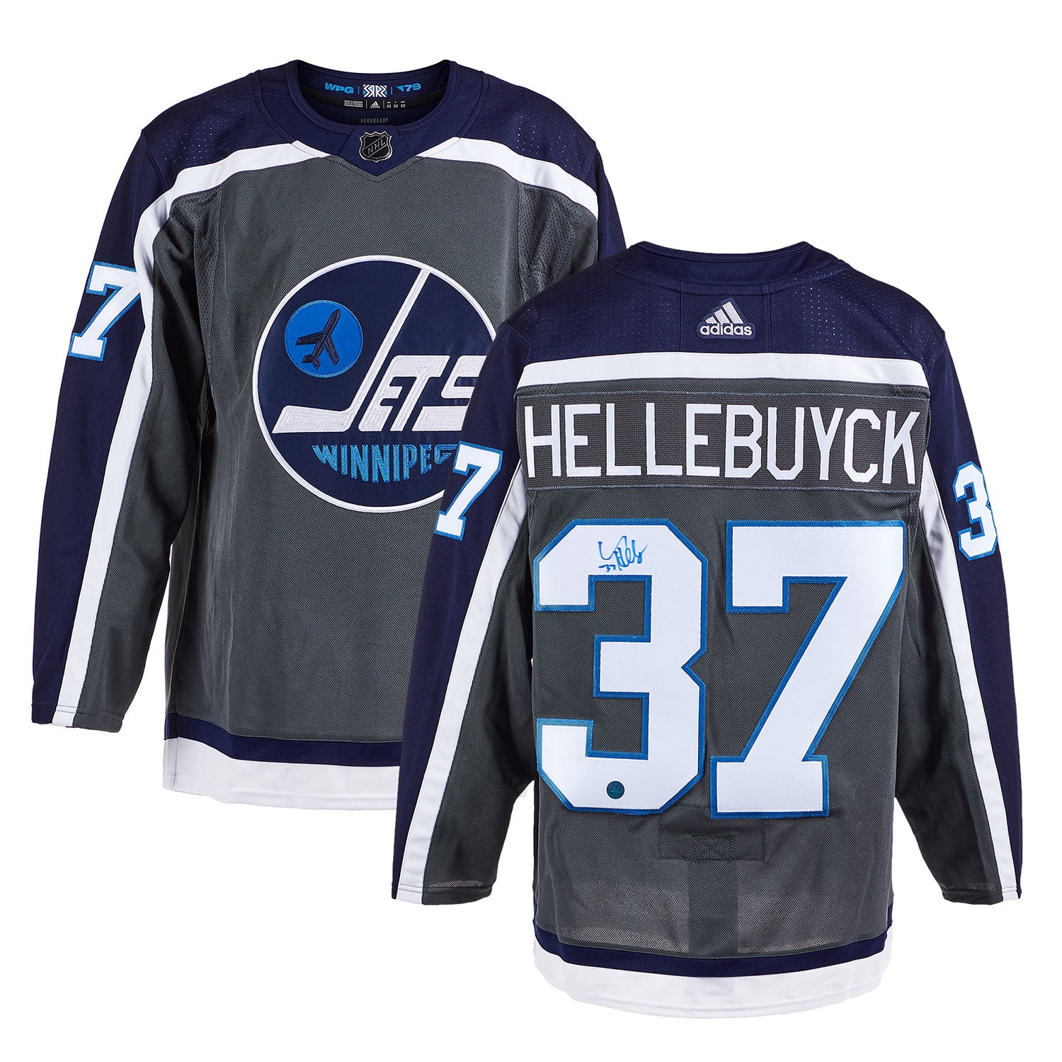 AJ Sports | Connor Hellebuyck Signed Winnipeg Jets Reverse Retro adidas ...
