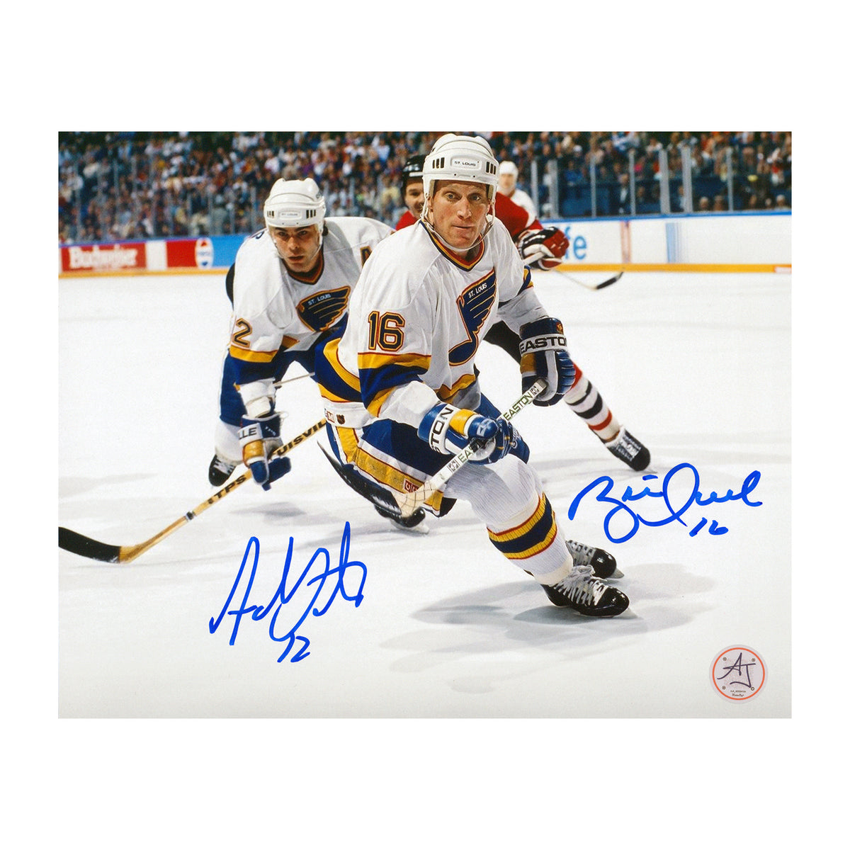 AJ Sports | Brett Hull & Adam Oates Dual Signed St Louis Blues Hockey ...