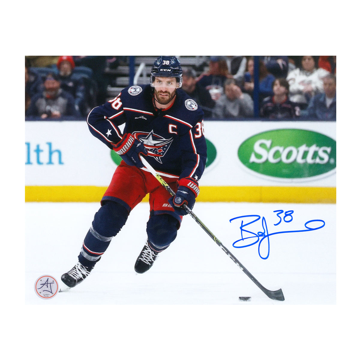 AJ Sports | Boone Jenner Autographed Columbus Blue Jackets Captain 8x10 ...