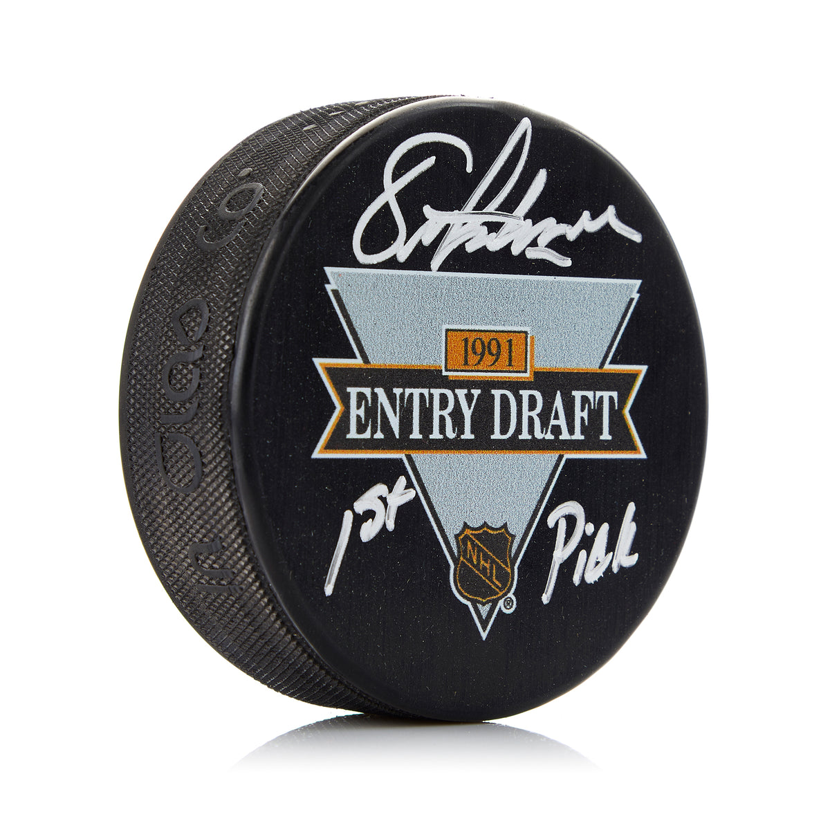 AJ Sports | Eric Lindros Signed 1991 NHL Entry Draft Puck with 1st Pick ...