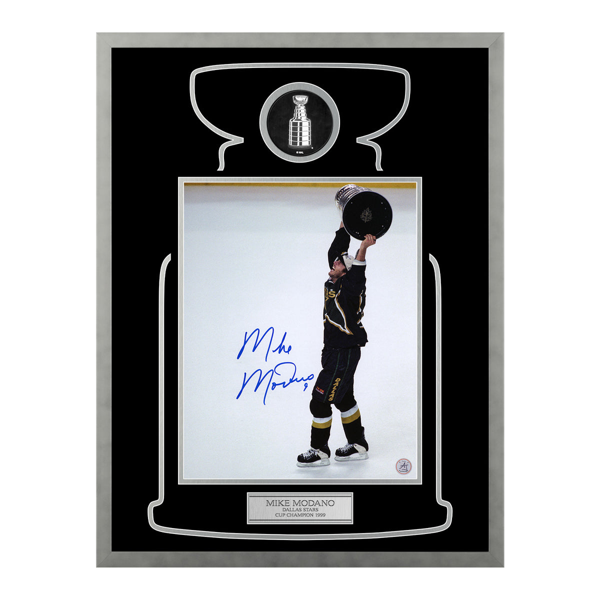 AJ Sports | Mike Modano Signed Dallas Stars Cup Champion 20x26 Frame