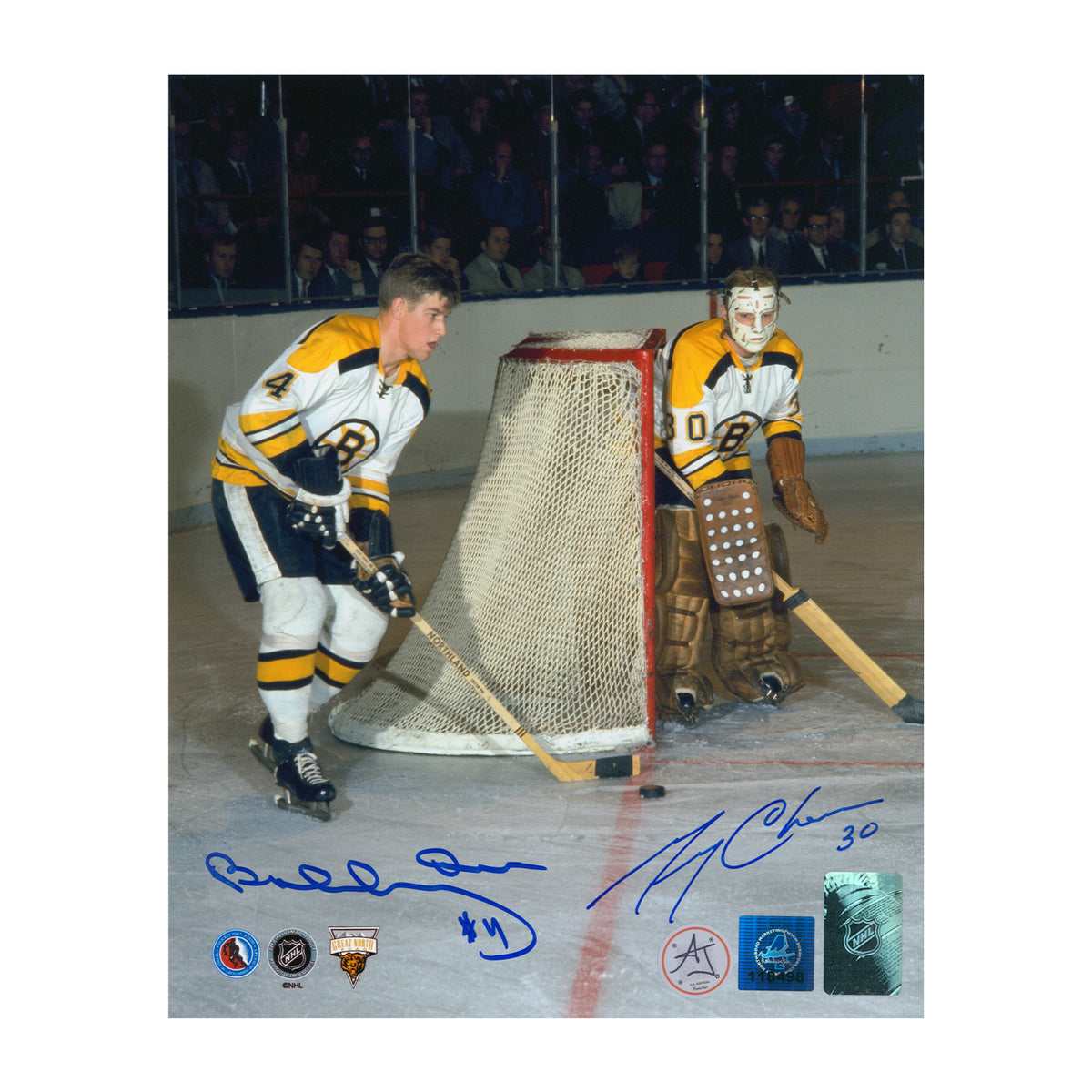 AJ Sports | Bobby Orr & Gerry Cheevers Dual Signed Boston Bruins Hockey ...