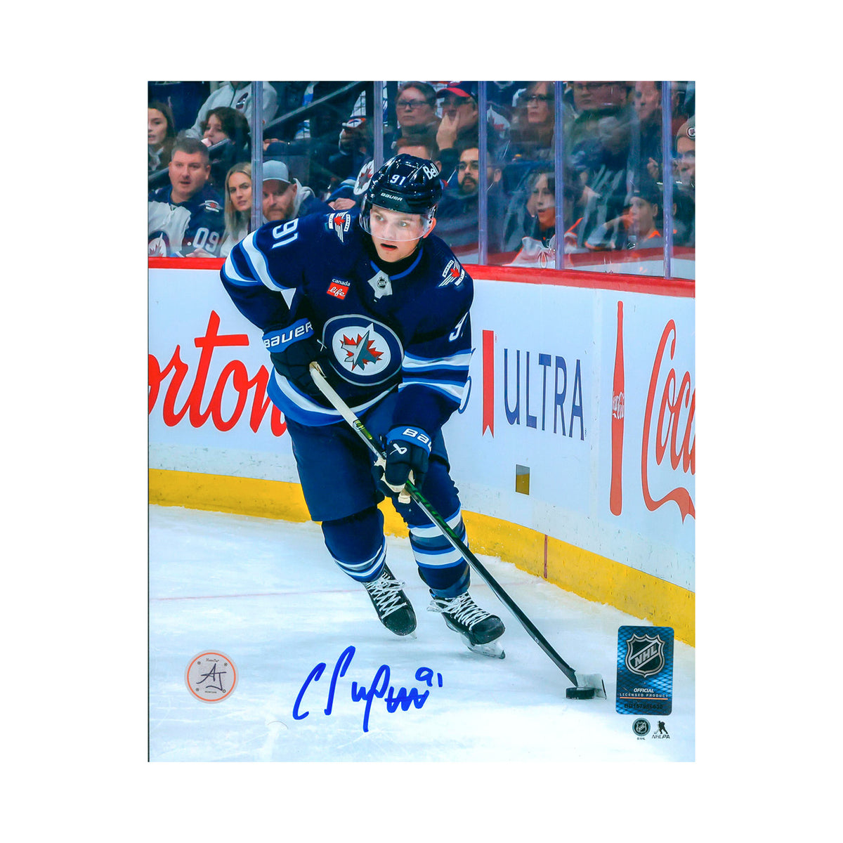 AJ Sports | Cole Perfetti Autographed Winnipeg Jets Stickhandling 8x10 ...
