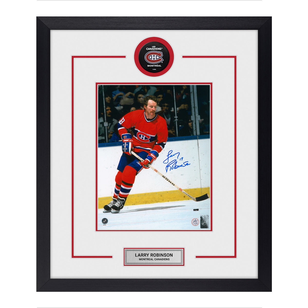 AJ Sports | Larry Robinson Autographed Montreal Canadiens Puck Logo ...