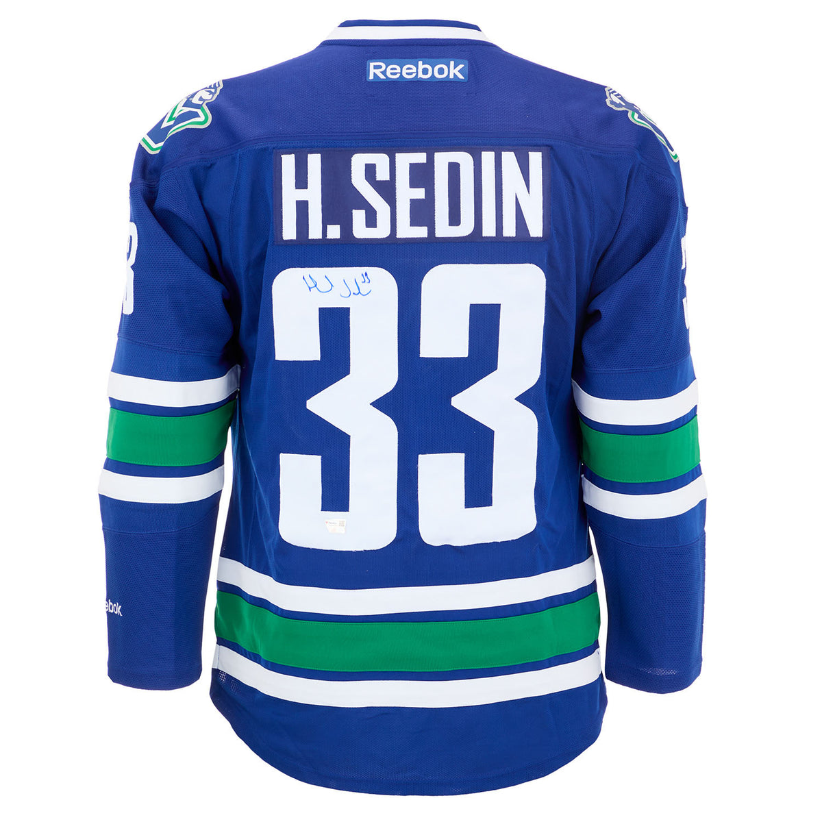 AJ Sports | Henrik Sedin Signed Vancouver Canucks Alternate Rink Logo ...