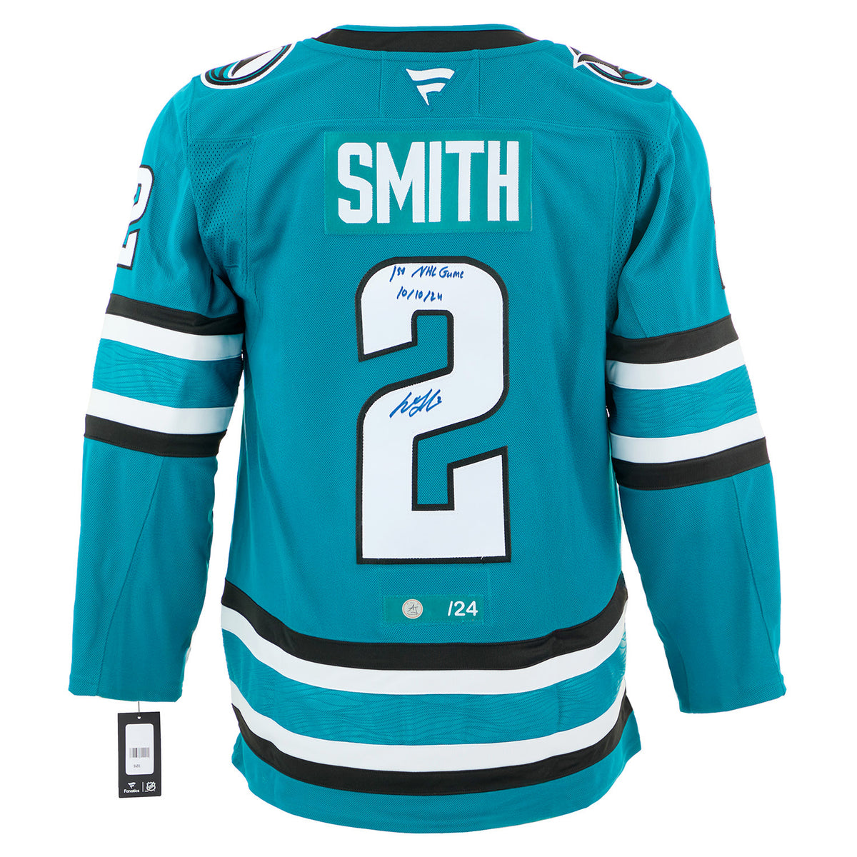 AJ Sports | Will Smith San Jose Sharks Signed & Dated 1st Game Fanatics ...