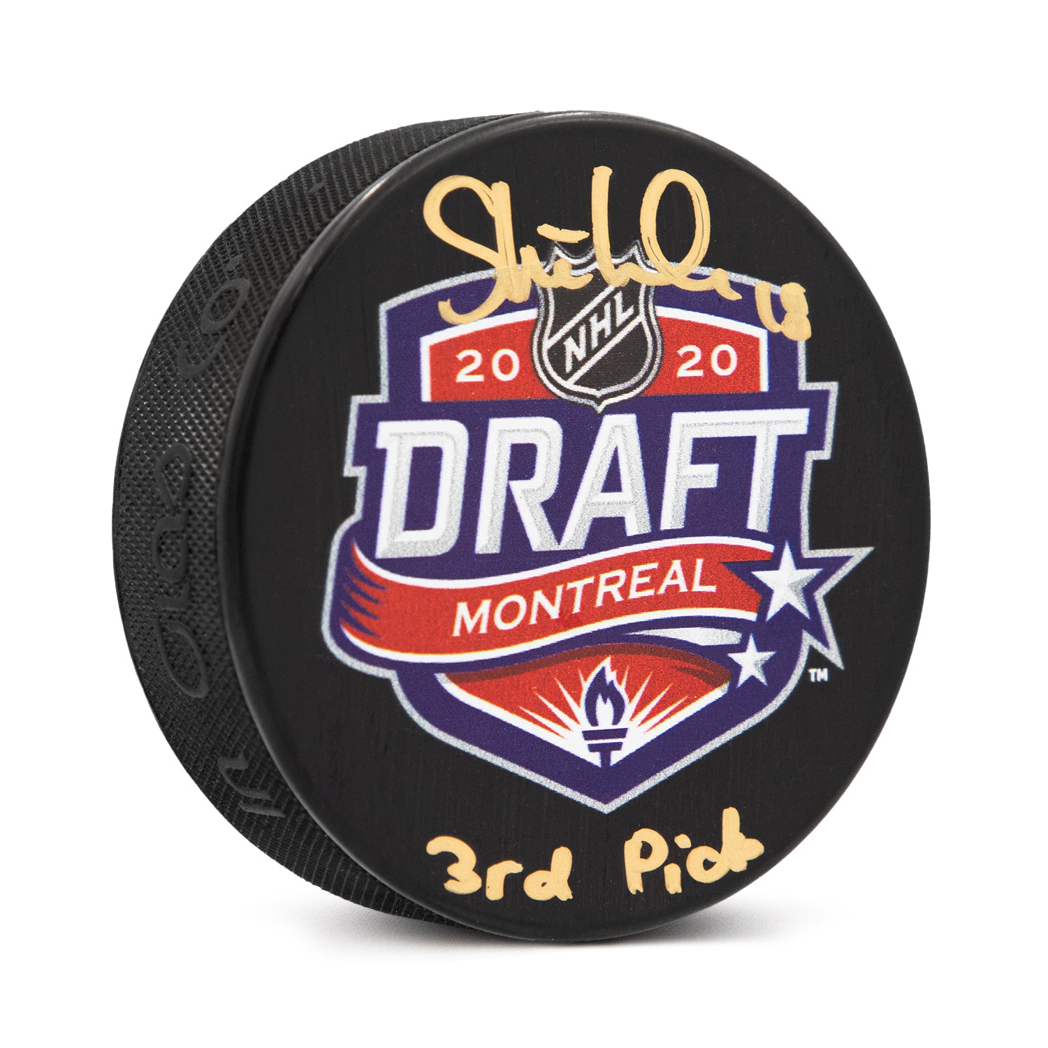 AJ Sports | Tim Stutzle Signed 2020 NHL Entry Draft Puck with 3rd Pick Note