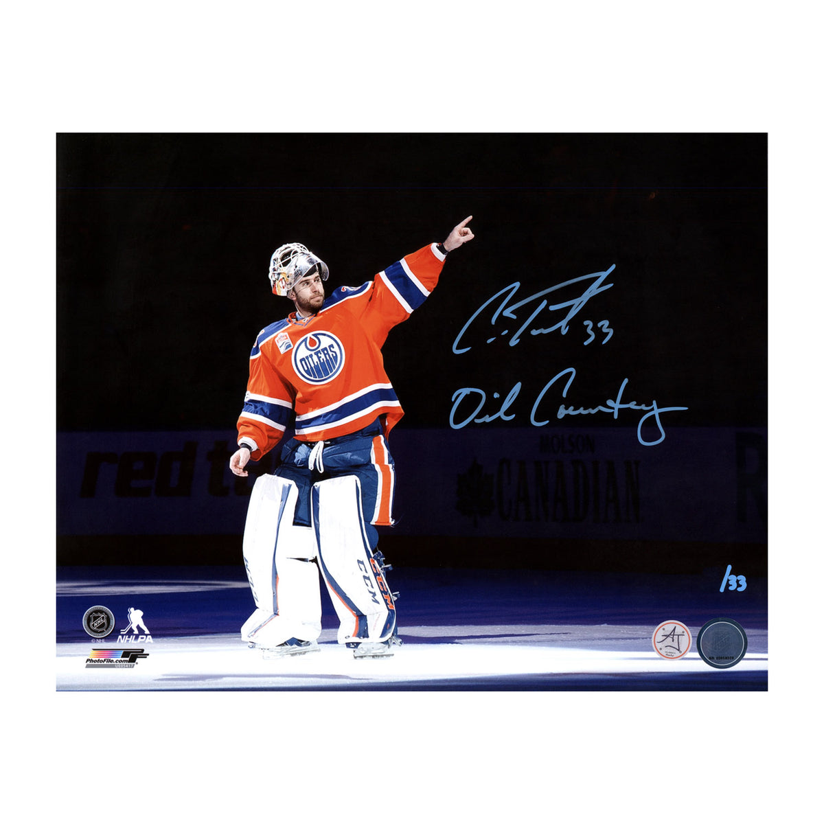 AJ Sports | Cam Talbot Signed Edmonton Oilers Featured Star 11x14 Photo