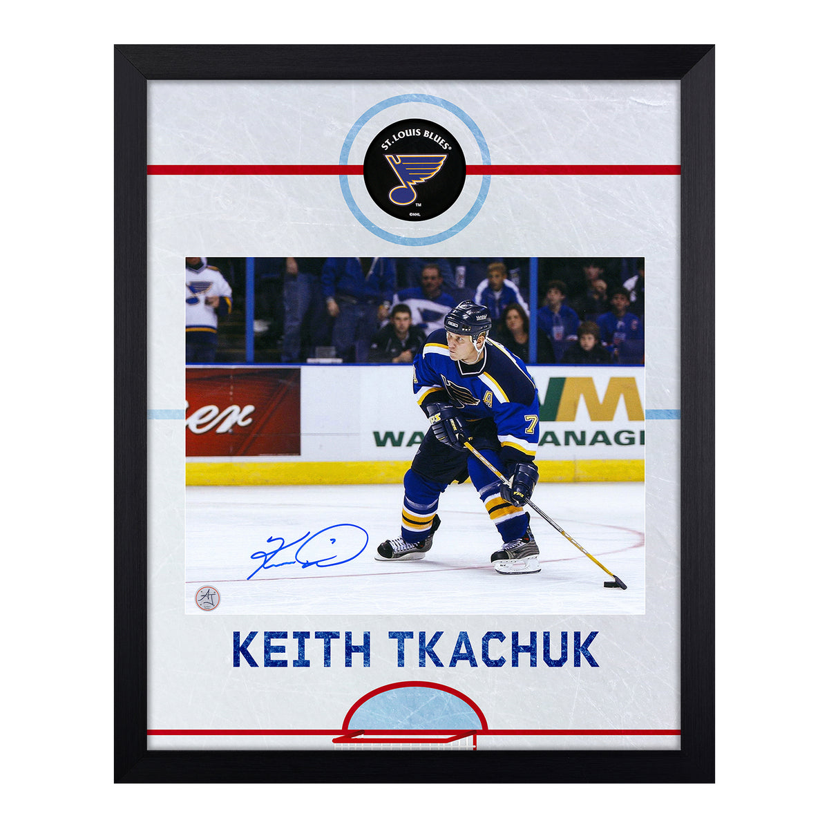 AJ Sports | Keith Tkachuk Signed St Louis Blues Graphic Rink 19x23 Frame