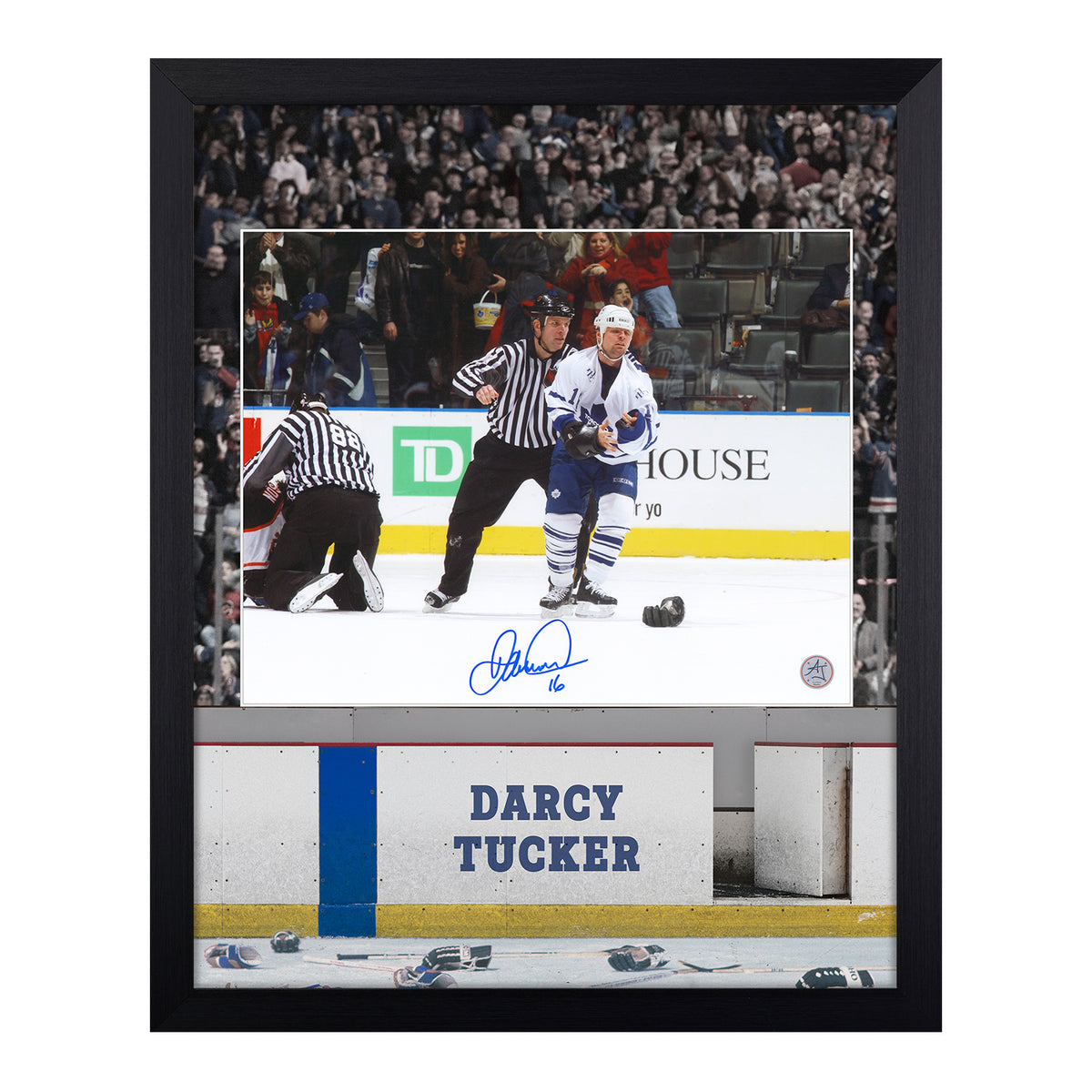 AJ Sports | Darcy Tucker Signed Toronto Maple Leafs Penalty Box 19x23 Frame