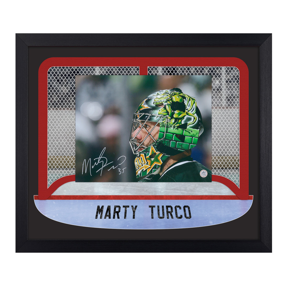 AJ Sports | Marty Turco Signed Dallas Goalie Mask Between The Pipes ...
