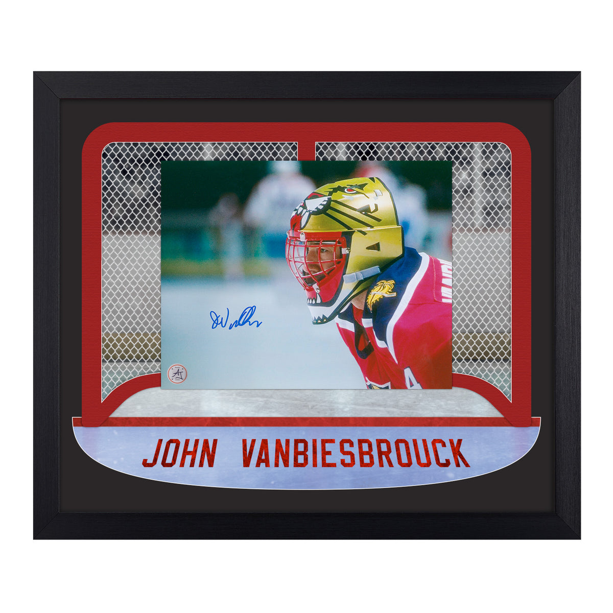AJ Sports | John Vanbiesbrouck Signed Florida Goalie Mask Between The ...