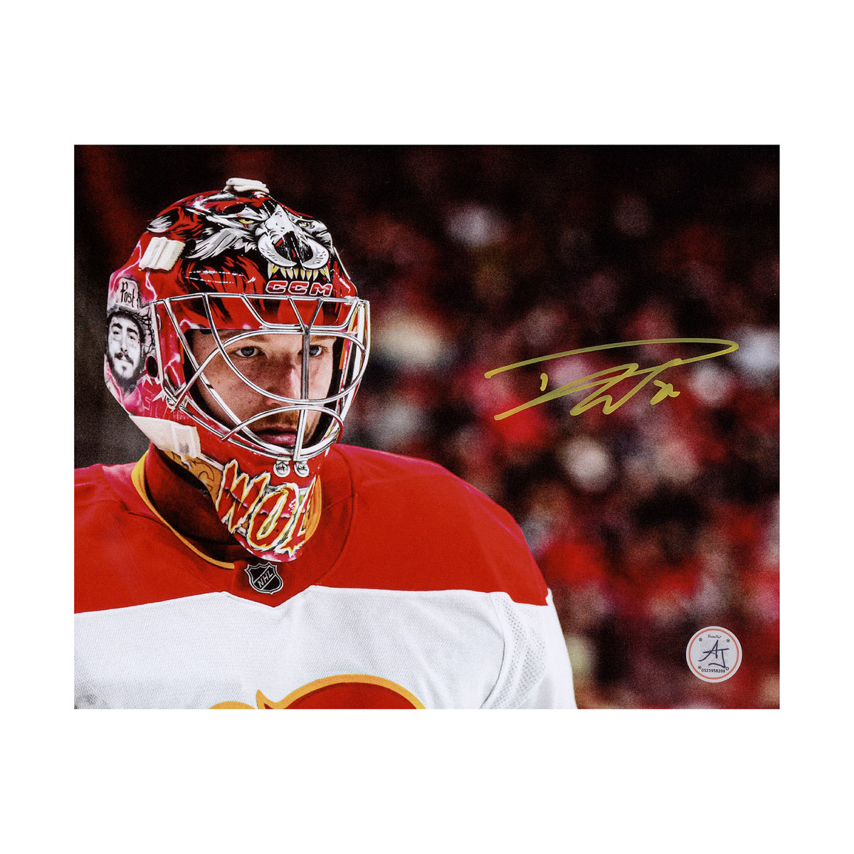 AJ Sports | Dustin Wolf Signed Calgary Flames Goalie Mask Profile 8x10 ...