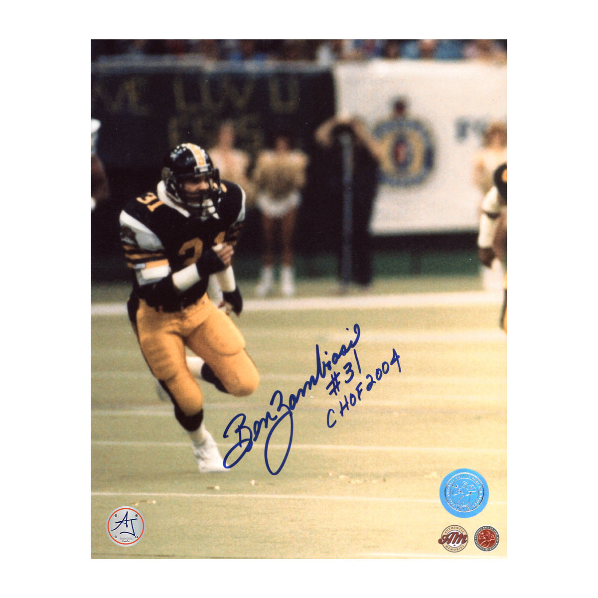 AJ Sports | Ben Zambiasi Autographed Hamilton Tiger-Cats Football 8x10 ...