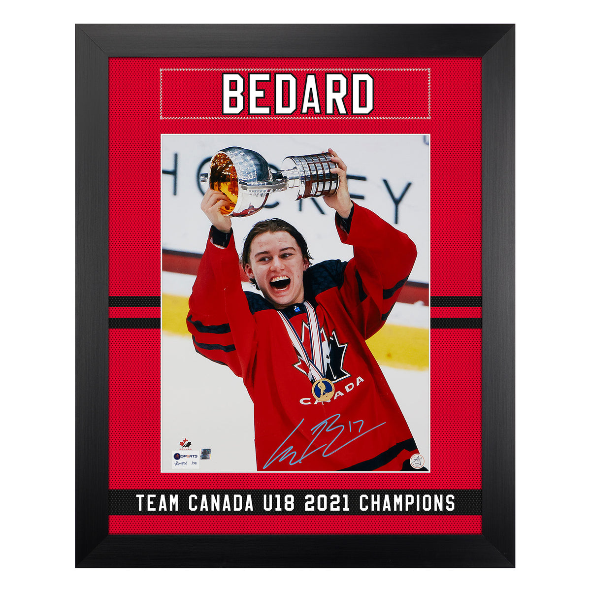 AJ Sports | Connor Bedard Signed Team Canada U18 Gold Medal Uniform ...