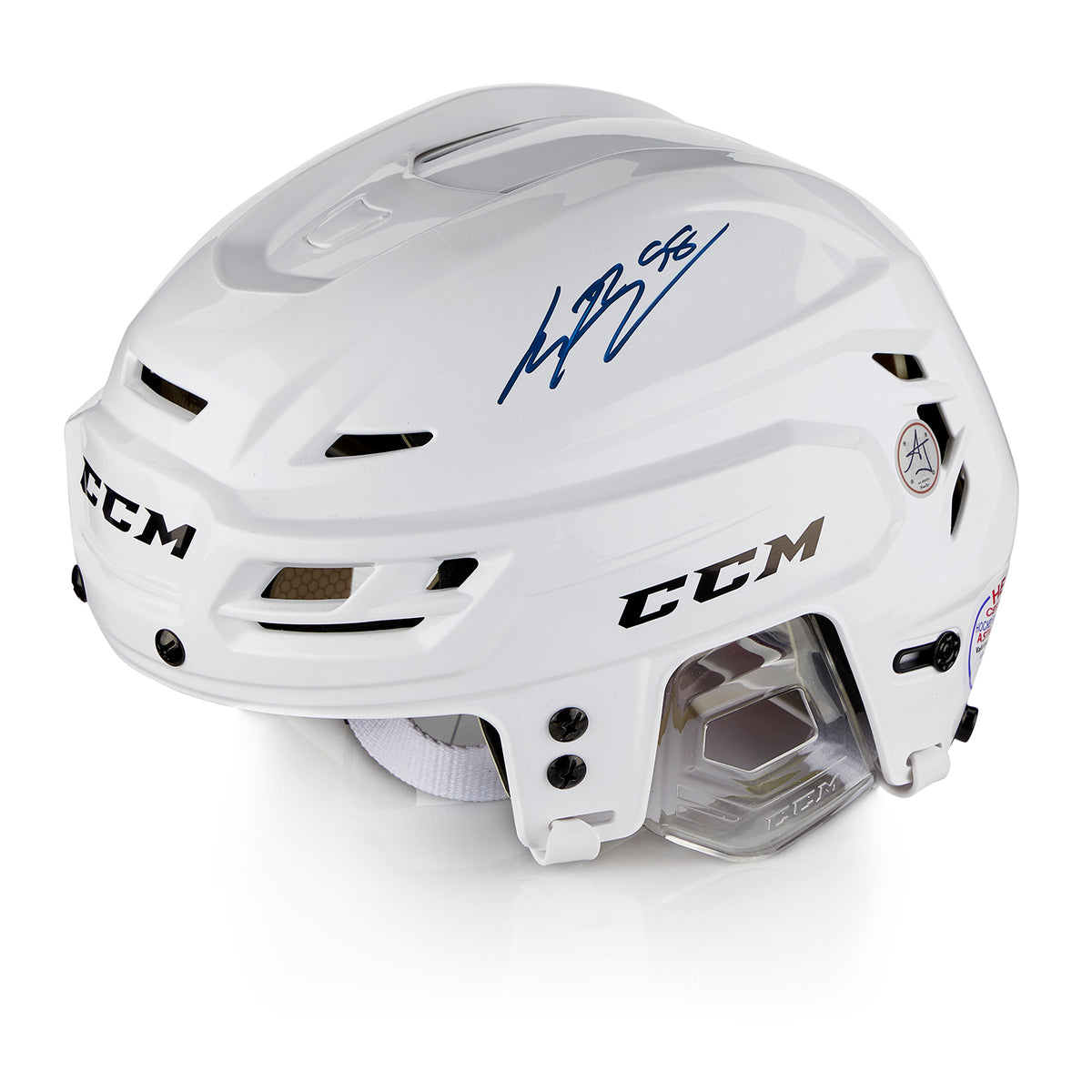 AJ Sports | Connor Bedard Autographed White CCM Hockey Helmet