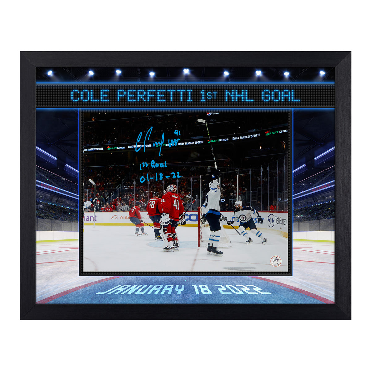 AJ Sports | Cole Perfetti Autographed Winnipeg Jets 1st Goal Graphic ...