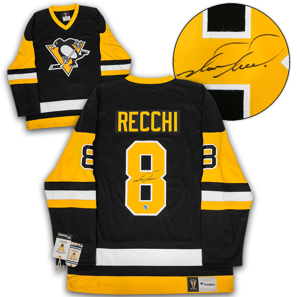 AJ Sports | Mark Recchi Signed Pittsburgh Penguins Throwback Breakaway ...