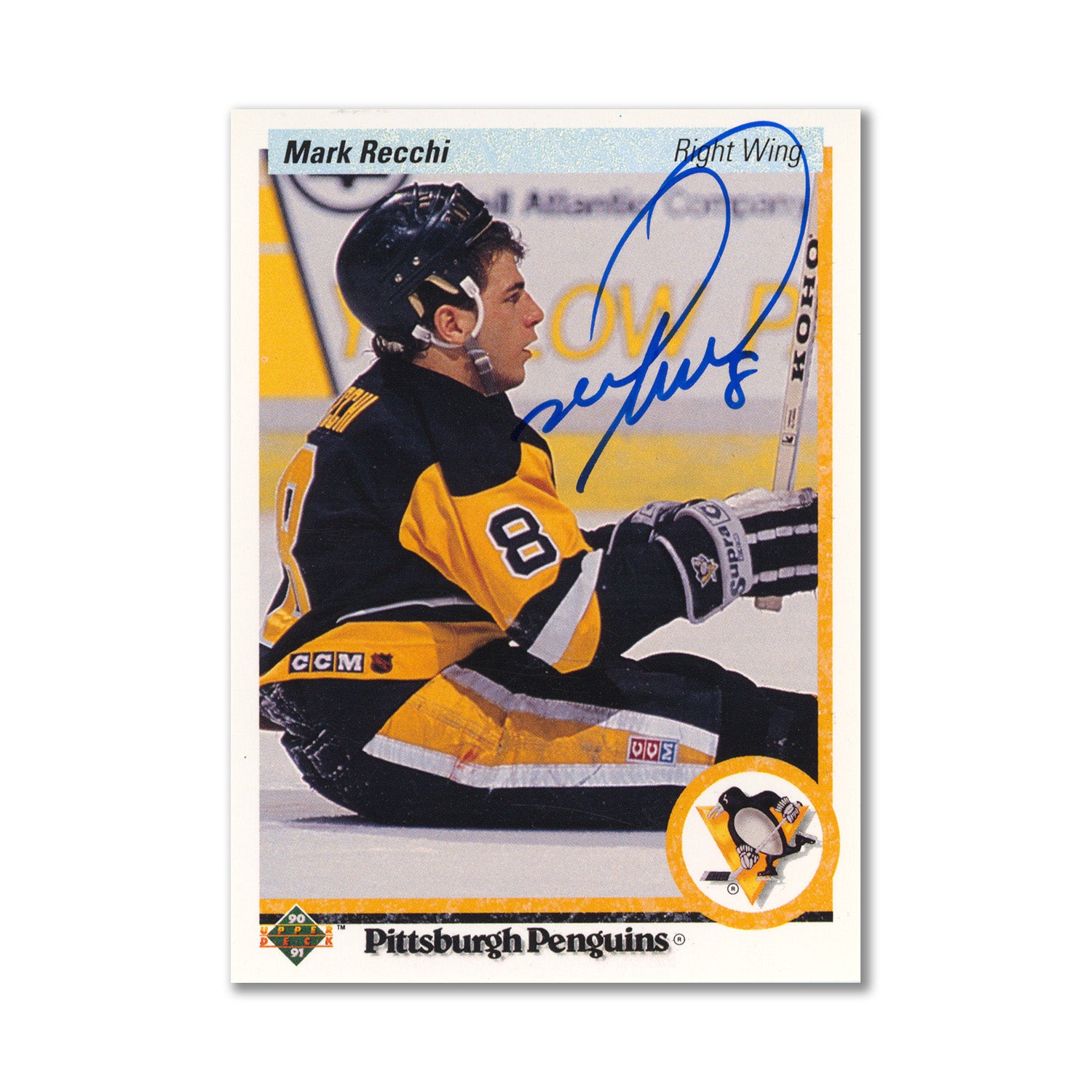 AJ Sports | Autographed 1990-91 Upper Deck #178 Mark Recchi Rookie Card