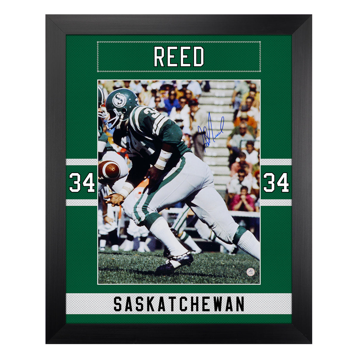 AJ Sports | George Reed Signed Saskatchewan Roughriders Uniform Graphic ...