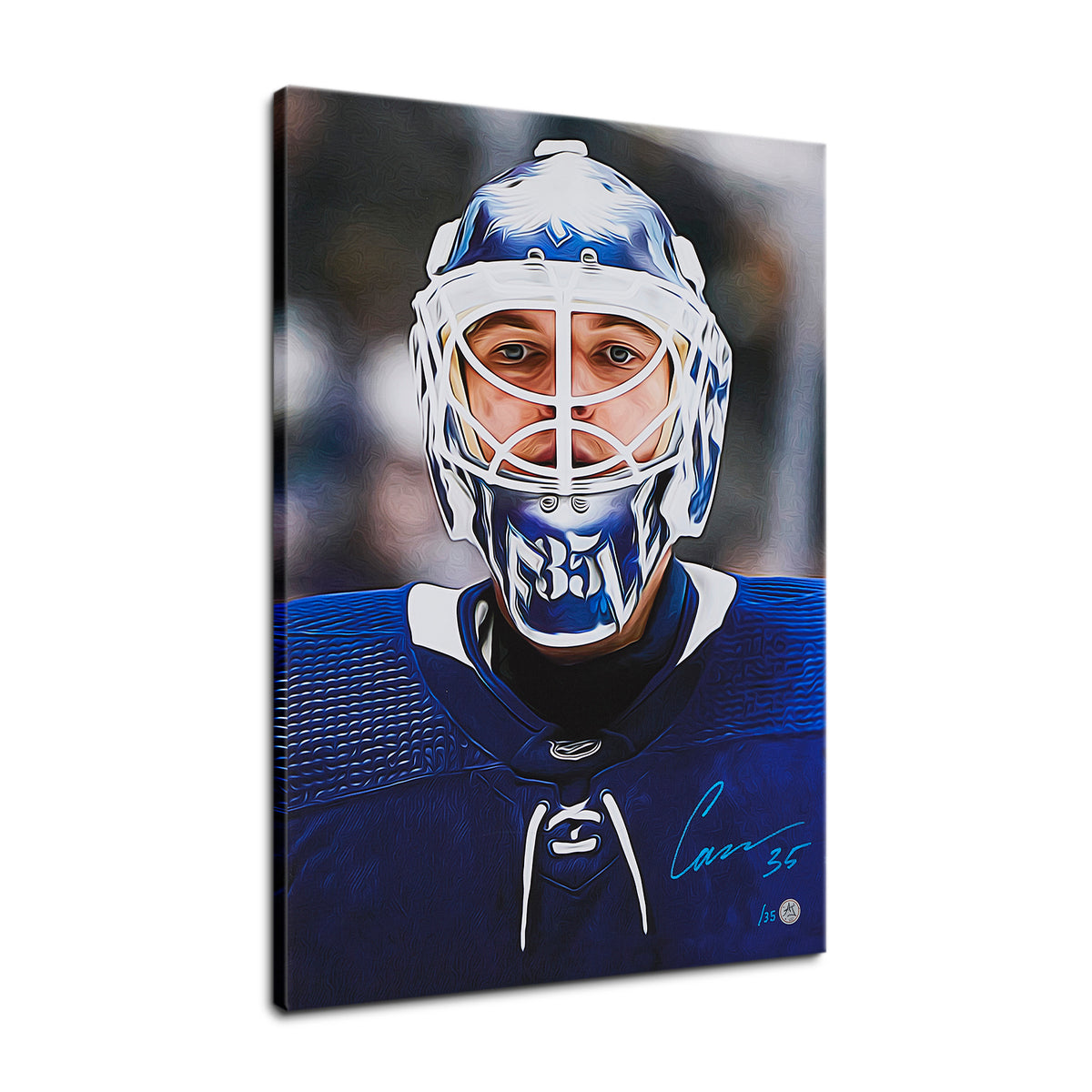 AJ Sports | Ilya Samsonov Signed Toronto Mask Portrait 18x26 Art Canvas /35