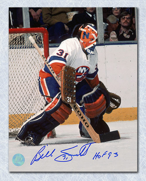 AJ Sports | Billy Smith Signed New York Islanders Painted Mask 8x10 Photo